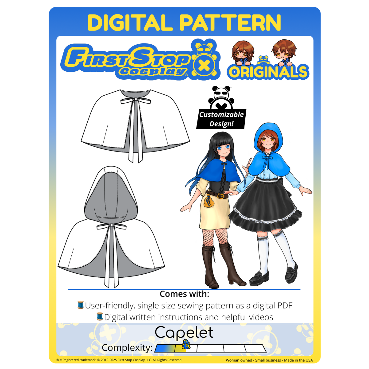 FSCO® DIGITAL Customizable Capelet Sewing Pattern – First Stop Cosplay
