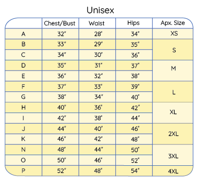 Size Charts – First Stop Cosplay